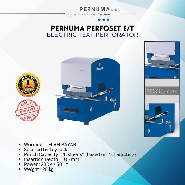 PERNUMA Electric Text Perforator Perfoset E/T